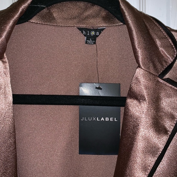 JLUXLABEL | Dresses | Nwt Jluxlabel Hepburn Metallic Mauve Black Piping ...